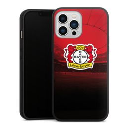 DeinDesign iPhone 13 Pro Max Handy Premium Silikon H&uuml;lle Handyh&uuml;lle schwarz Case Bayer 04 Leverkusen Official Licensed Product Stadium Silikon Premium Case