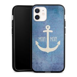 DeinDesign iPhone 12 mini Handy Silikon H&uuml;lle Case schwarz Handyh&uuml;lle Anchor Maritim Blue