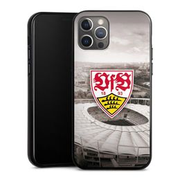 DeinDesign iPhone 12 Pro Handy Silikon H&uuml;lle Case schwarz Handyh&uuml;lle Vfb Stuttgart Stadium Official Licensed Product