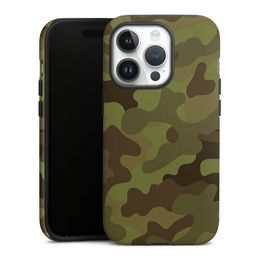 DeinDesign iPhone 14 Pro Handy Panzer Handyh&uuml;lle robuste Outdoor H&uuml;lle Schutzh&uuml;lle matt Camouflage Tarnmuster Army Tough Case