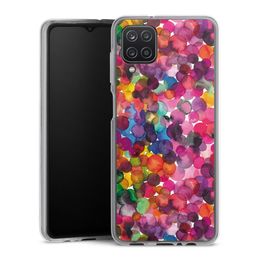 DeinDesign Galaxy A12 Handy Silikon H&uuml;lle Case transparent Handyh&uuml;lle Water Colour Colourful Points Silikon Case