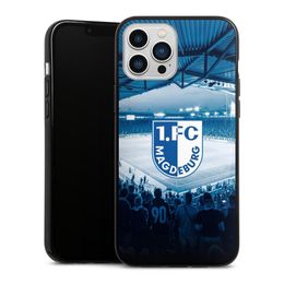 DeinDesign iPhone 13 Pro Max Handy Silikon H&uuml;lle Case schwarz Handyh&uuml;lle Stadium 1. Fcm 1. Fc Magdeburg