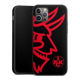 DeinDesign iPhone 12 Pro Handy Premium Silikon H&uuml;lle Handyh&uuml;lle schwarz Case 1. Fc Kaiserslautern Logo Official Licensed Product Silikon Premium Case