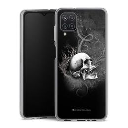 DeinDesign Galaxy A12 Handy Silikon H&uuml;lle Case transparent Handyh&uuml;lle Gothic Skull Skulls Silikon Case