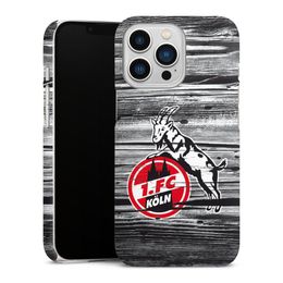 DeinDesign iPhone 13 Pro Handy Premium Case Smartphone Handyh&uuml;lle Schutzh&uuml;lle matt 1. Fc K&ouml;ln Wooden Look Official Licensed Product Premium Case