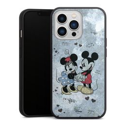 DeinDesign iPhone 13 Pro Handy Premium Silikon H&uuml;lle Handyh&uuml;lle schwarz Case Vintage Disney Silikon Premium Case