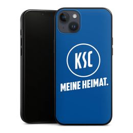 DeinDesign iPhone 14 Plus Handy Silikon H&uuml;lle Case schwarz Handyh&uuml;lle Karlsruher Sc Statement Ksc