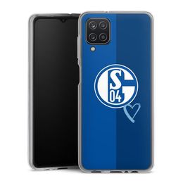 DeinDesign Galaxy A12 Handy Silikon H&uuml;lle Case transparent Handyh&uuml;lle Fc Schalke 04 Heart Silikon Case