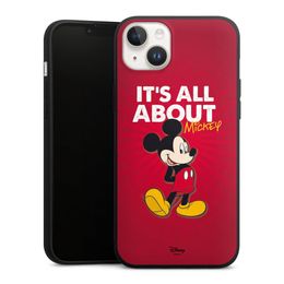 DeinDesign iPhone 14 Handy Premium Silikon H&uuml;lle Handyh&uuml;lle schwarz Case Disney Official Licensed Product Mouse Silikon Premium Case