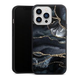 DeinDesign iPhone 13 Pro Handy Premium Silikon H&uuml;lle Handyh&uuml;lle schwarz Case Marble Trends Glitzer Silikon Premium Case