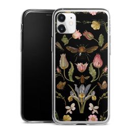 DeinDesign iPhone 11 Handy Slim Case Silikon Handyh&uuml;lle transparent H&uuml;lle extra d&uuml;nn Blossom Flower Wreath Bee Silikon Slim Case