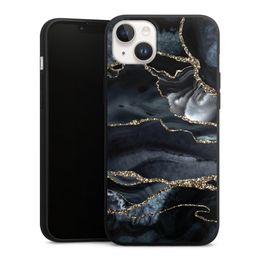 DeinDesign iPhone 14 Handy Premium Silikon H&uuml;lle Handyh&uuml;lle schwarz Case Marble Trends Glitzer Silikon Premium Case