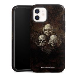 DeinDesign iPhone 12 mini Handy Panzer Handyh&uuml;lle robuste Outdoor H&uuml;lle Schutzh&uuml;lle gl&auml;nzend Gothic Art Skulls Tough Case