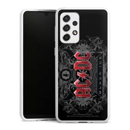 DeinDesign Galaxy A33 5G Handy Silikon H&uuml;lle Case wei&szlig; Handyh&uuml;lle Black Ice Merchandise Acdc Silikon Case