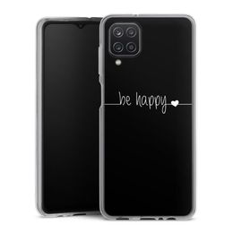 DeinDesign Galaxy A12 Handy Silikon H&uuml;lle Case transparent Handyh&uuml;lle Sayings Happiness Statement Silikon Case