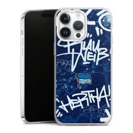 DeinDesign iPhone 14 Pro Max Handy Silikon H&uuml;lle Case transparent Handyh&uuml;lle Official Licensed Product Hertha Bsc Graffiti Silikon Case