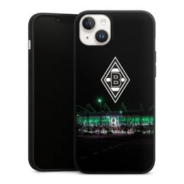 DeinDesign iPhone 14 Handy Premium Silikon H&uuml;lle Handyh&uuml;lle schwarz Case Borussia M&ouml;nchengladbach Official Licensed Product Stadium Silikon Premium Case