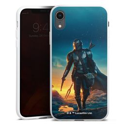 DeinDesign iPhone Xr Handy Silikon H&uuml;lle Case wei&szlig; Handyh&uuml;lle Star Wars The Mandalorian Sunset Silikon Case