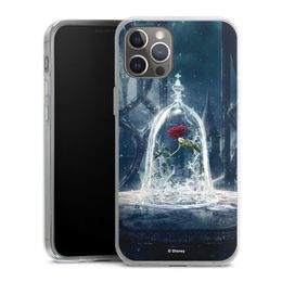 DeinDesign iPhone 12 Pro Max Handy Silikon H&uuml;lle Case transparent Handyh&uuml;lle Rose The Beauty And The Beast Disney Princess Silikon Case