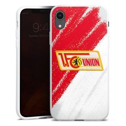 DeinDesign iPhone Xr Handy Silikon H&uuml;lle Case wei&szlig; Handyh&uuml;lle 1. Fc Union Berlin Logo Official Licensed Product Silikon Case