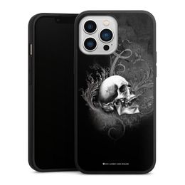 DeinDesign iPhone 13 Pro Max Handy Premium Silikon H&uuml;lle Handyh&uuml;lle schwarz Case Gothic Skull Skulls Silikon Premium Case