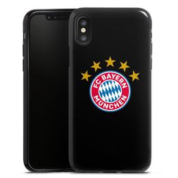 DeinDesign iPhone X Handy Silikon H&uuml;lle Case schwarz Handyh&uuml;lle Star Fcb Fc Bayern M&uuml;nchen