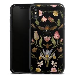 DeinDesign iPhone X Handy Silikon H&uuml;lle Case schwarz Handyh&uuml;lle Flower Wreath Bee Blossom
