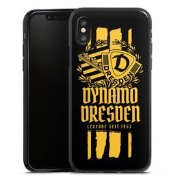 DeinDesign iPhone X Handy Silikon H&uuml;lle Case schwarz Handyh&uuml;lle Sg Dynamo Dresden Statement Sgd