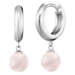Engelsrufer Paar Creolen Damen-Creolen 925er Silber Farbstein (Paar), rosa, pink