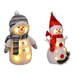 Gravidus LED-Dekofigur Deko Schneemann Set Weihnachtsdeko