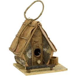 Aubry Gaspard - Vogelhäuschen zum Aufhängen aus Holz mit Krippe Tunga