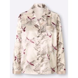w&auml;schepur w&auml;schepur Damen Pyjama in Satin-Qualit&auml;t, elfenbein-dunkelrot, Gr&ouml;&szlig;e 40/42
