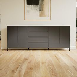 MYCS Sideboard Graphitgrau - Sideboard: Schubladen in Graphitgrau & Türen in Graphitgrau - Hochwertige Materialien - 226 x 91 x 34 cm, konfigurierbar