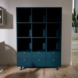 MYCS Aktenregal Blaugrün - Flexibles Büroregal: Schubladen in Blaugrün - Hochwertige Materialien - 118 x 168 x 47 cm, konfigurierbar