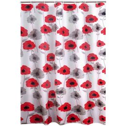 Ridder Duschvorhang Poppy Breite 180 cm (1-tlg), rot|weiß