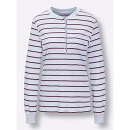 Ringella Damen Schlafanzug mit elastischen B&uuml;ndchen, hellblau-geringelt, Gr&ouml;&szlig;e 36/38