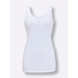 w&auml;schepur w&auml;schepur Damen Achselhemd mit verschiedenen Spitzen-Motiven, wei&szlig;, Gr&ouml;&szlig;e 36/38