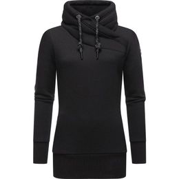 Ragwear Sweatshirt Neska modischer Longsleeve Pullover mit hohem Kragen, schwarz