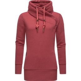 Ragwear Sweatshirt Neska modischer Longsleeve Pullover mit hohem Kragen, rot