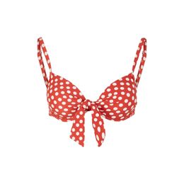 Tom Tailor Damen Gepunktetes Push-Up Bikinitop, rot, Punktemuster, Gr. 42B