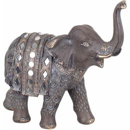 Signes Grimalt - Afrikanische Figur und Elefantenfiguren Elefant afrikanische und silberne Elefanten 8x20x19cm 23998 - Plateado