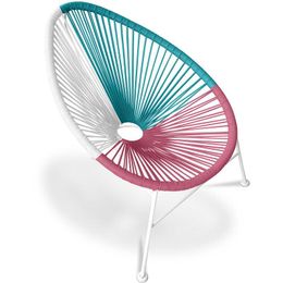 PRIVATEFLOOR Stuhl für den Außenbereich - Gartenstuhl - Acapulco Multicolor - Stahl, Synthetisches Rattan, Metall, Kunststoff - Multicolor
