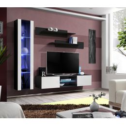 JVmoebel Wohnzimmer-Set Luxus Wohnwand Einrichtung Hänge Vitrine Wohnzimmer Designer