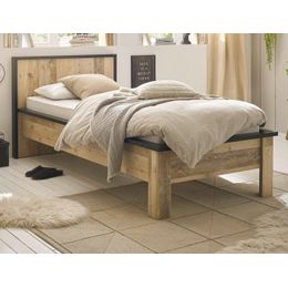 Furn.Design Einzelbett Stove (Bett in Used Wood Und Anthrazit