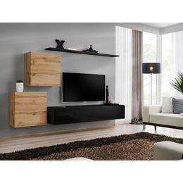 JVmoebel Wohnzimmer-Set Designer Wohnwand Wohnzimmermöbel Wandregale Luxus TV Ständer