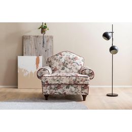 Home Affaire Sessel LUCIENNE, mit gedrechselten Füßen aus Holz, weiß