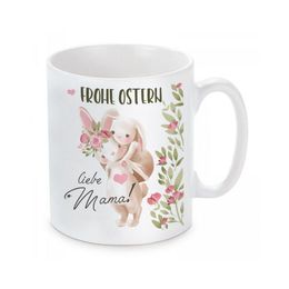 Herzbotschaft Tasse Kaffeebecher mit Motiv Frohe Ostern liebe Mama!