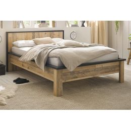 Furn.Design Einzelbett Stove (Bett in Used Wood und Anthrazit