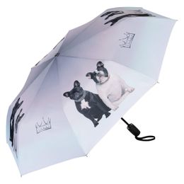 VON LILIENFELD Taschenregenschirm Motivschirm Französische Bulldoggen Hunde Auf-Zu-Automatik