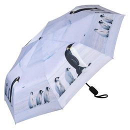VON LILIENFELD Taschenregenschirm Motivschirm Pinguine Tiere Vogel Leicht Auf-Zu-Automatik